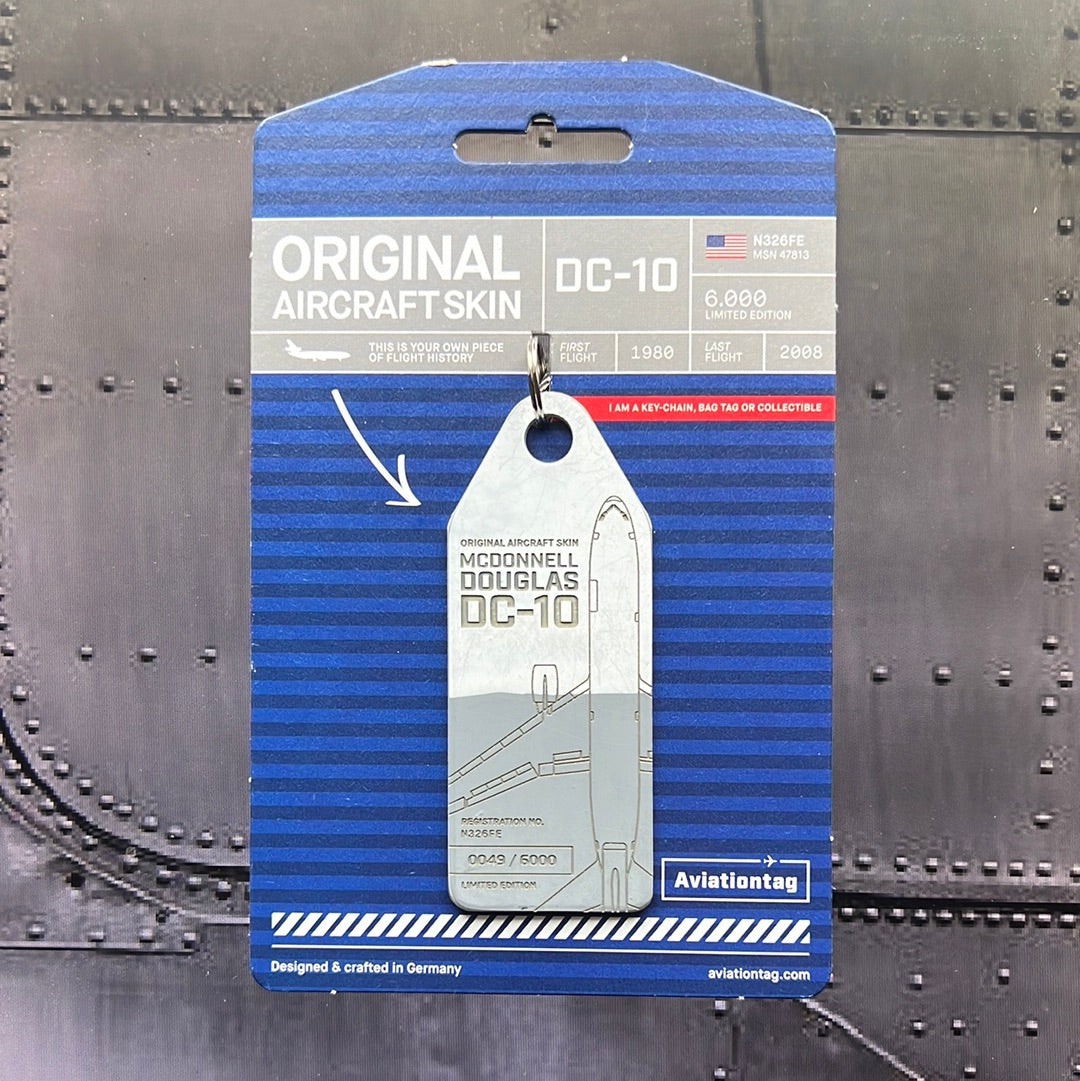 Aviationtag DC-10 Bi-colour Aircraft Skin Tag N326FE 49