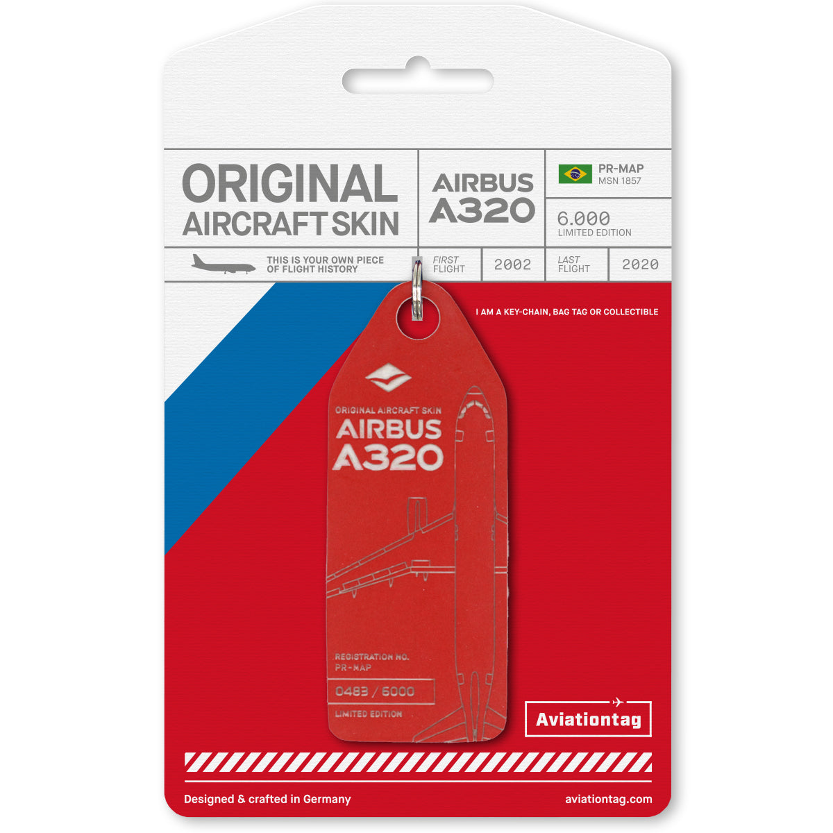 Aviationtag TAM Brazil Airbus A320 Red Aircraft Skin Tag (PR-MAP)