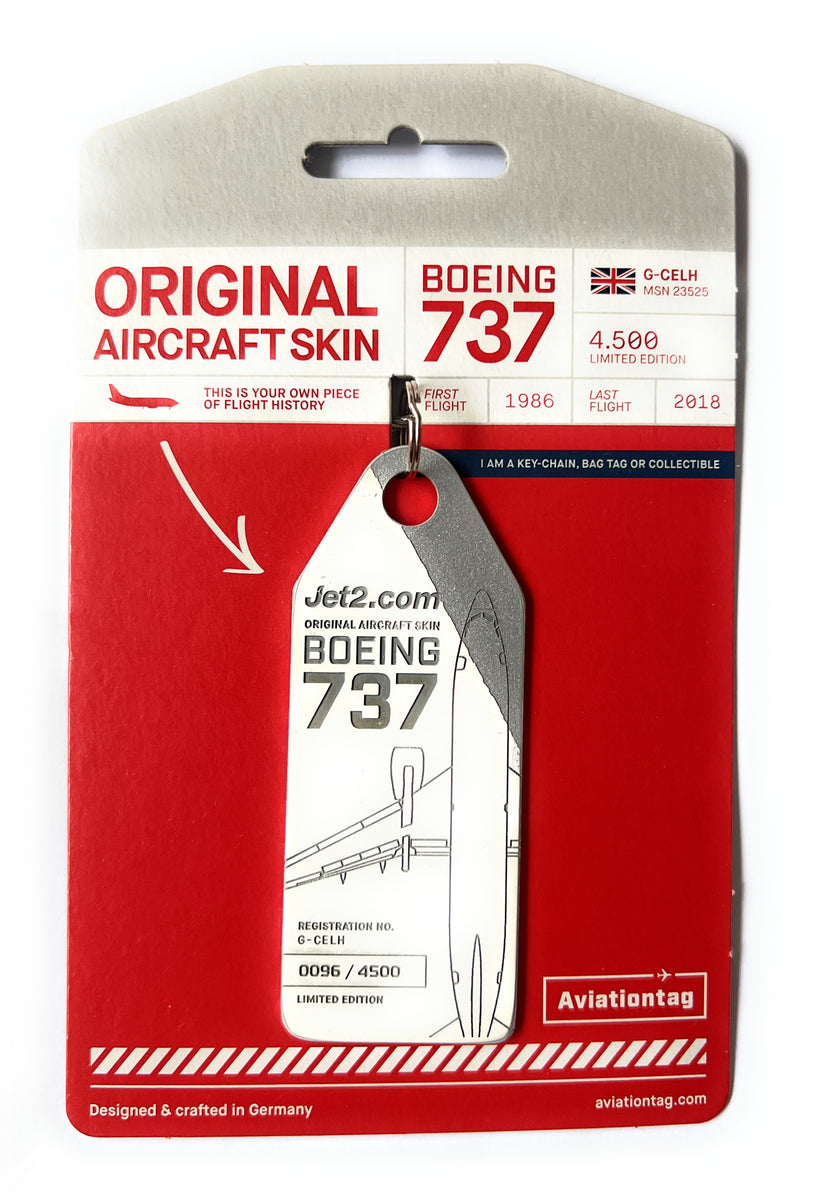 Aviationtag Jet 2 B737 White / Grey Aircraft Skin Tag - G-CELH