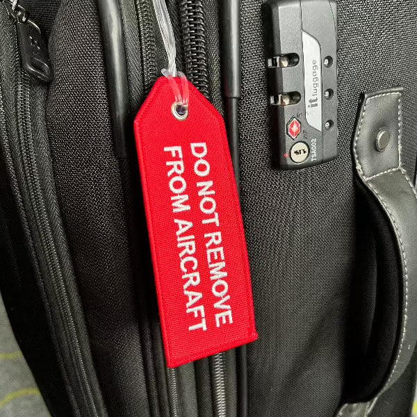 Crew / Do Not Remove From Aircraft Luggage Tag | Red / White - Small