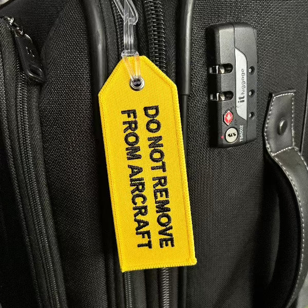 Crew / Do Not Remove From Aircraft Luggage Tag Yellow / Black - Small