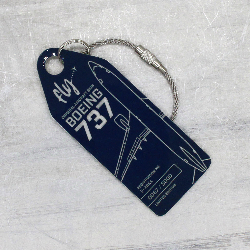 Aviationtag B737 Aircraft Skin Tag in Dark Blue D-ABKA