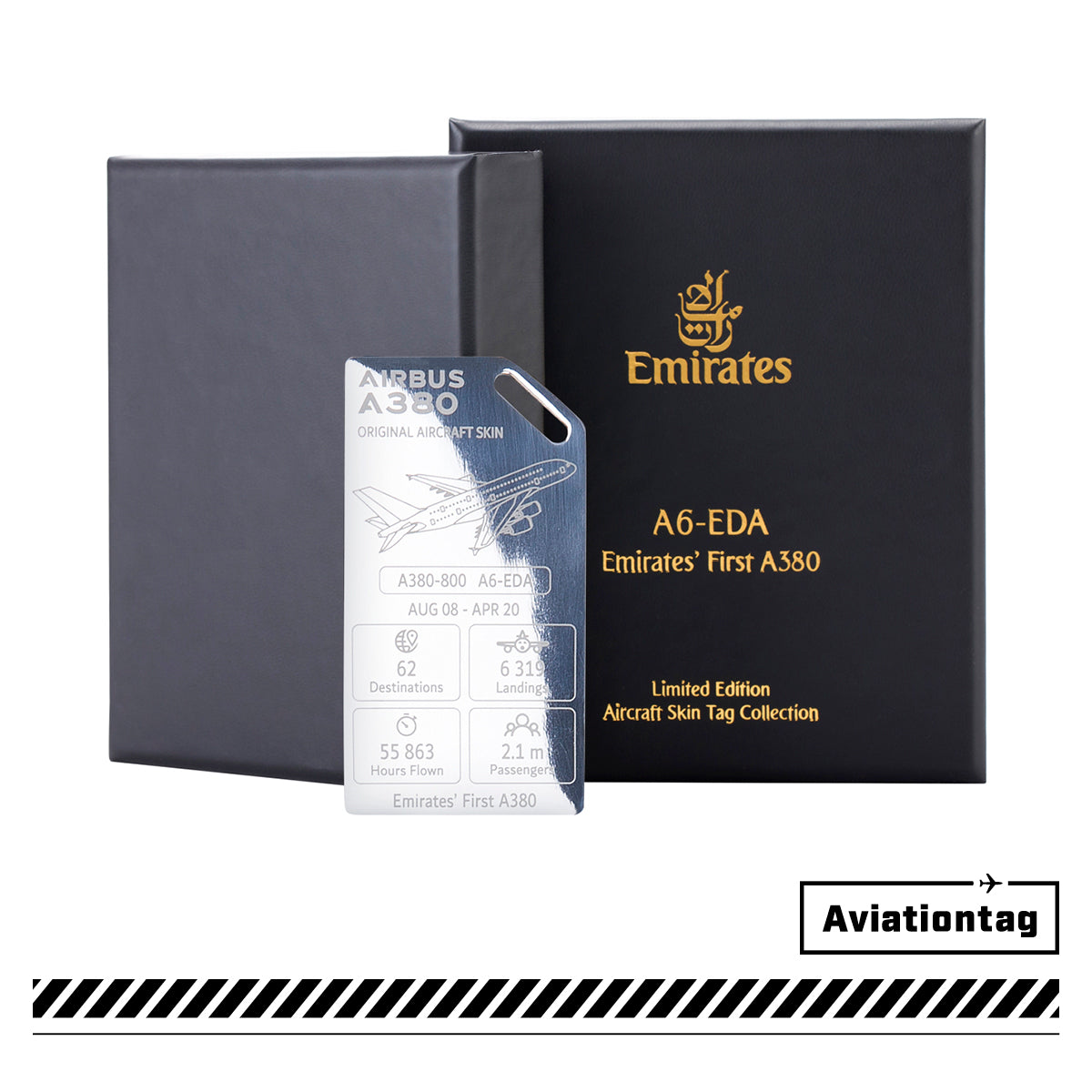 Emirates Airbus A380 Aircraft Skin Tags - A6-EDA (Silver Edition)