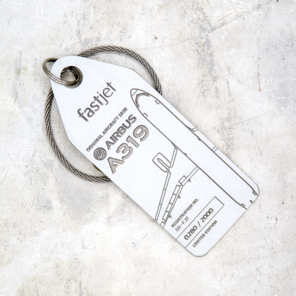 Aviationtag Airbus A319 White Aircraft Skin Tag (5H-FJF)