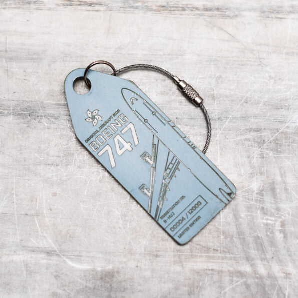 Aviationtag Cathay B747 "Uniform Juliet" L.Blue Aircraft Skin Tag (B-HUI)