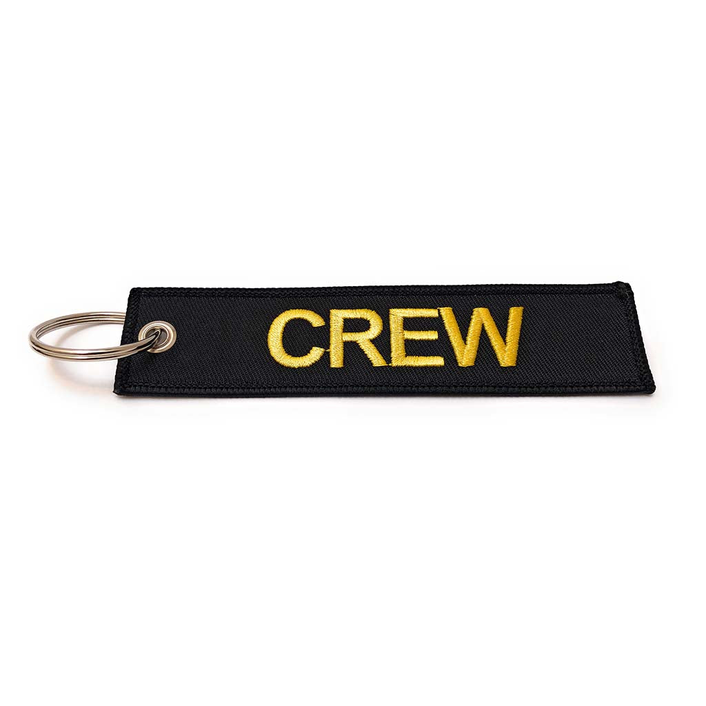 Embroidered Crew DNR Luggage Tag - Black / Yellow Aviamart