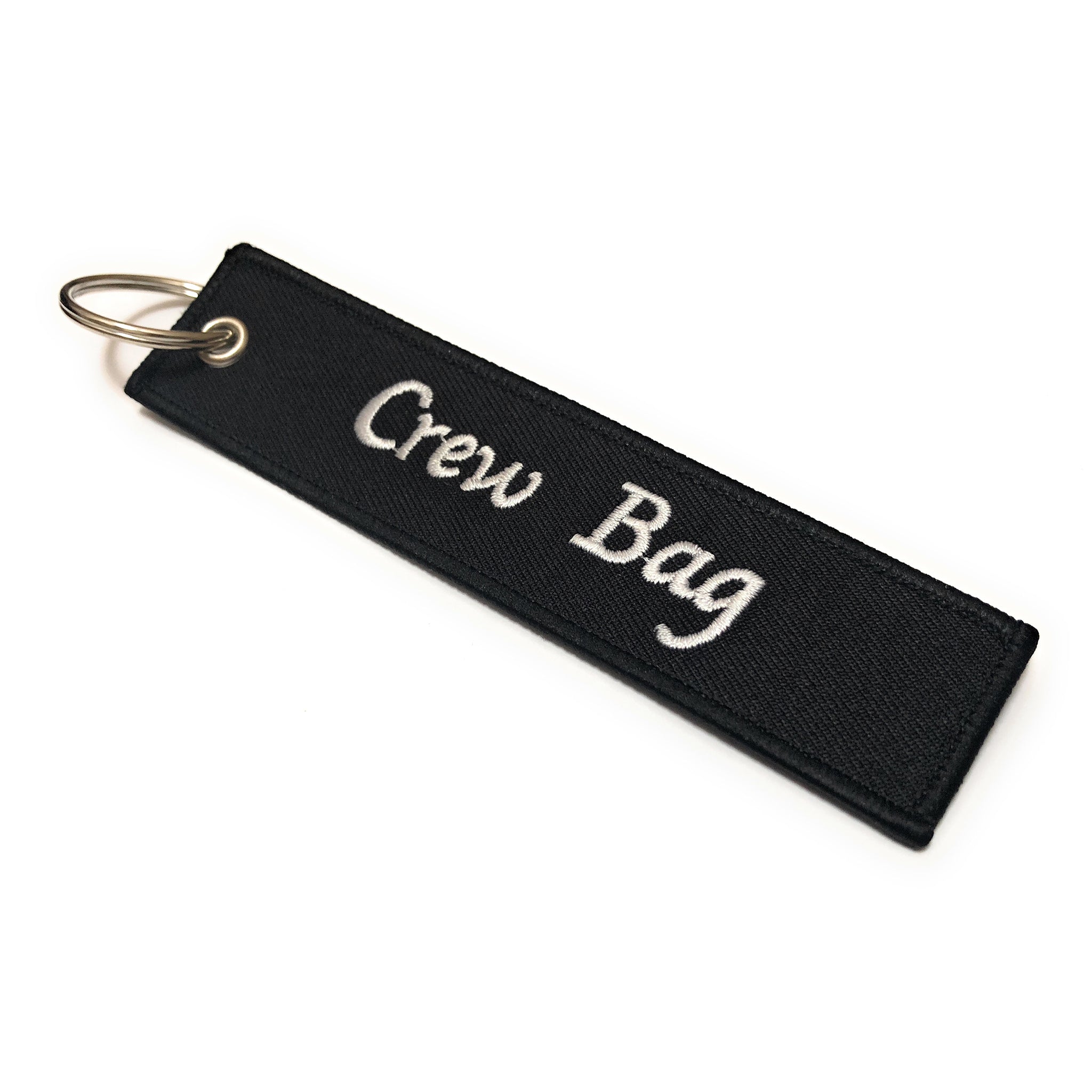 Crew Bag Embroidered Luggage Tag - Black/White | Aviamart