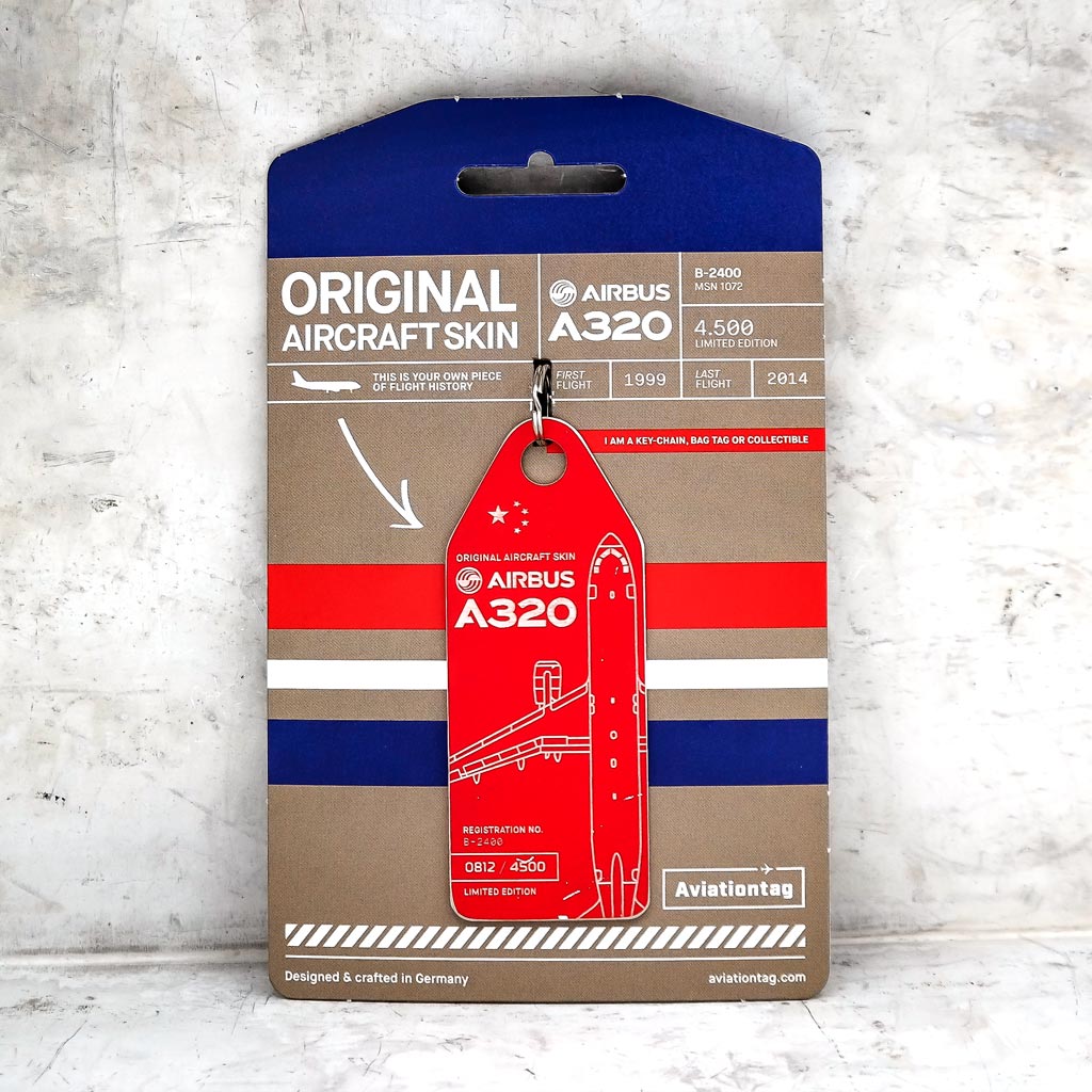 Aviationtag Airbus A320 Red Aircraft Skin Tag (B-2400)