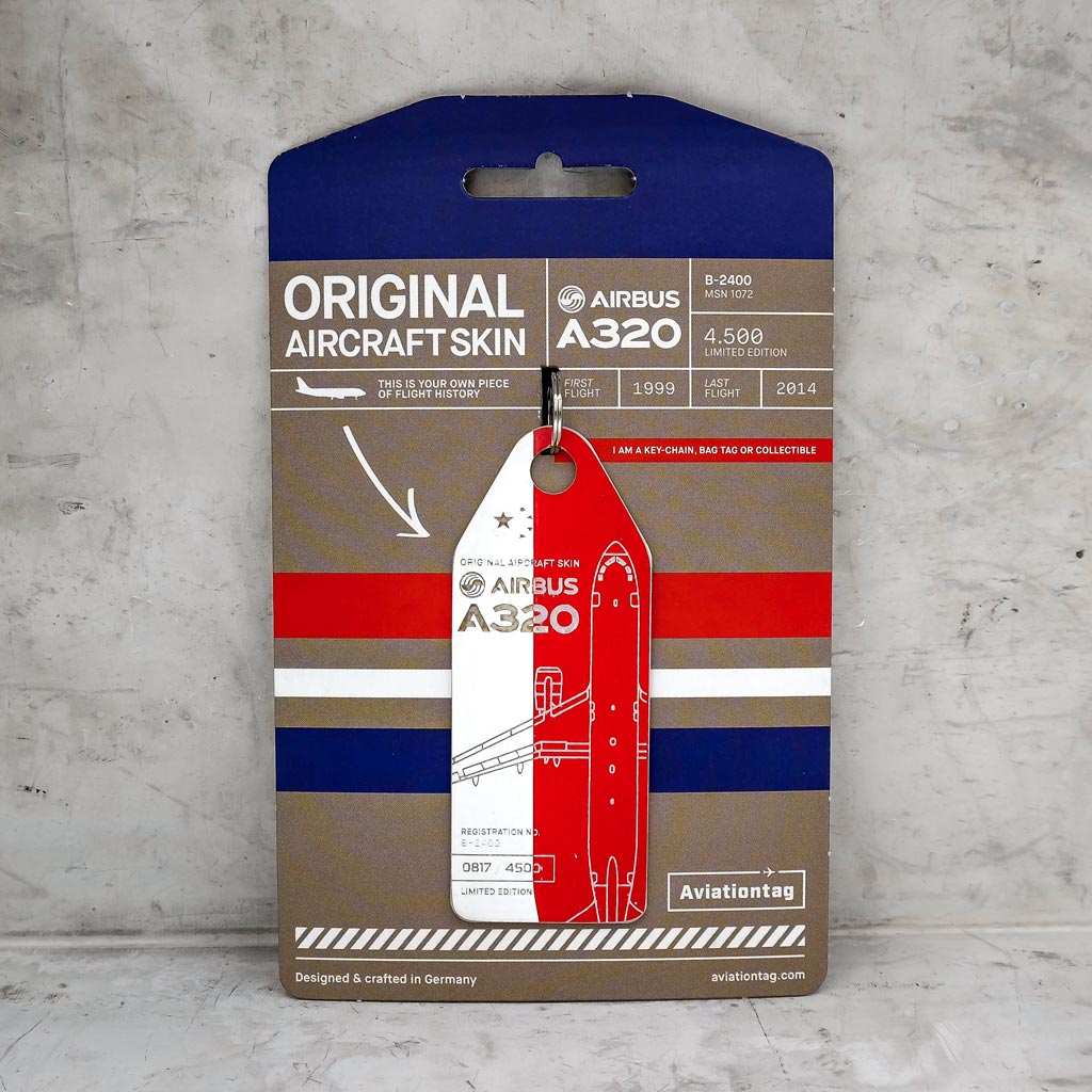 Aviationtag Airbus A320 Red / White Aircraft Skin Tag (B-2400)
