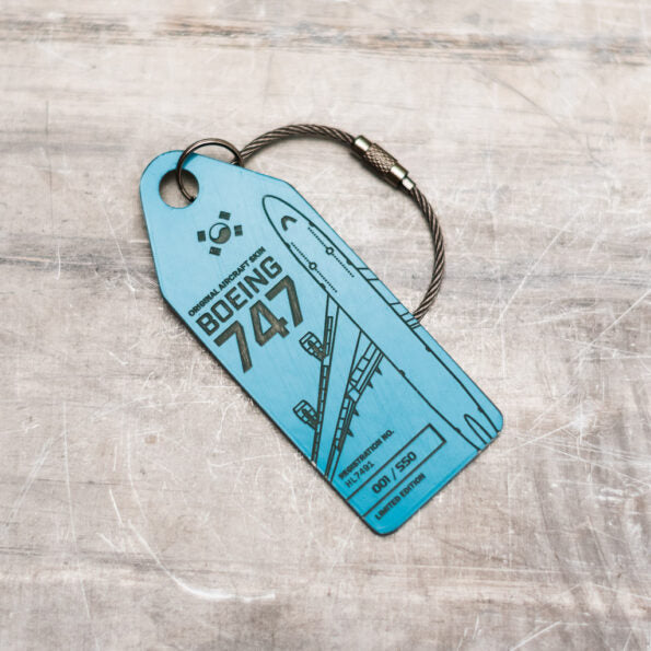 Aviationtag Korean Air B747 - Blue Aircraft Skin Tag (HL7491)