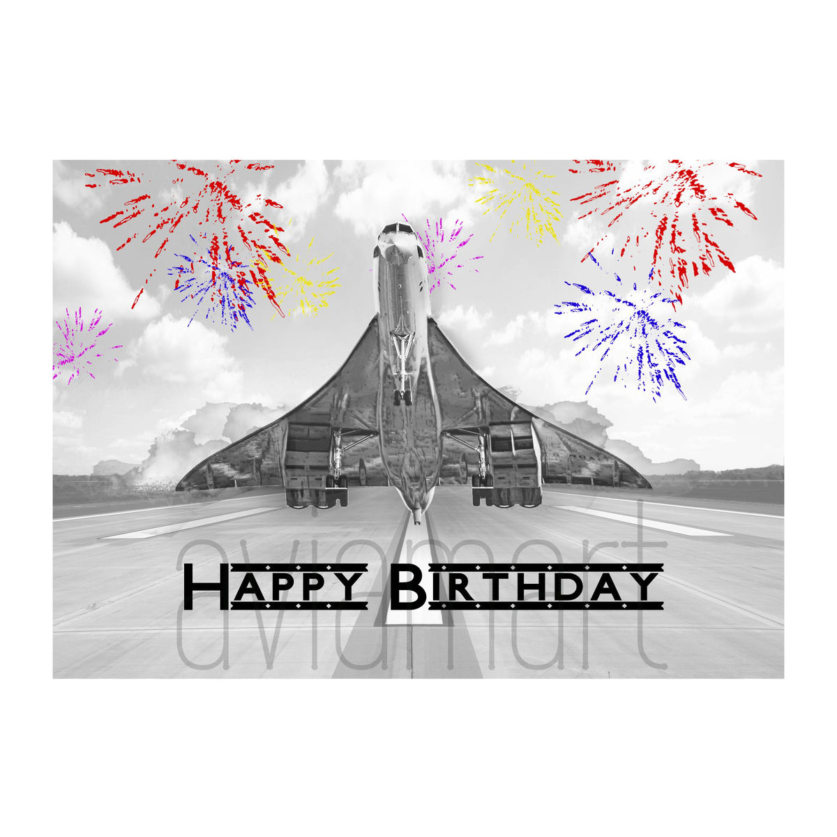 Birthday Card | Happy Birthday / Concorde Fireworks Day