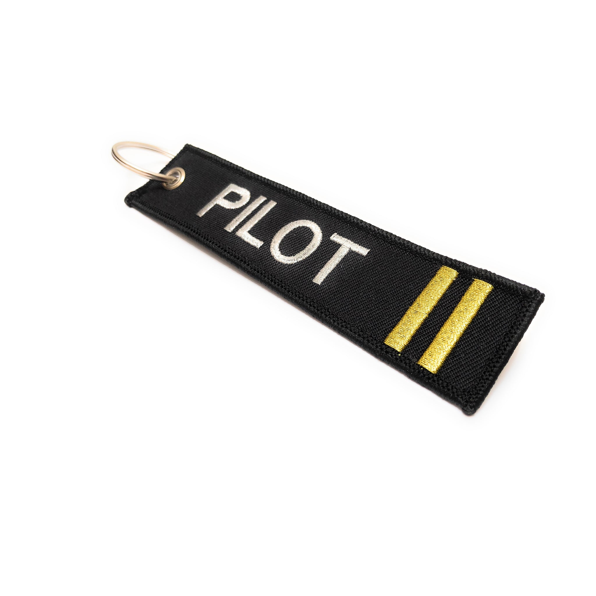 Pilot Keychain | Luggage Tag | 2 Gold Stripes | aviamart®