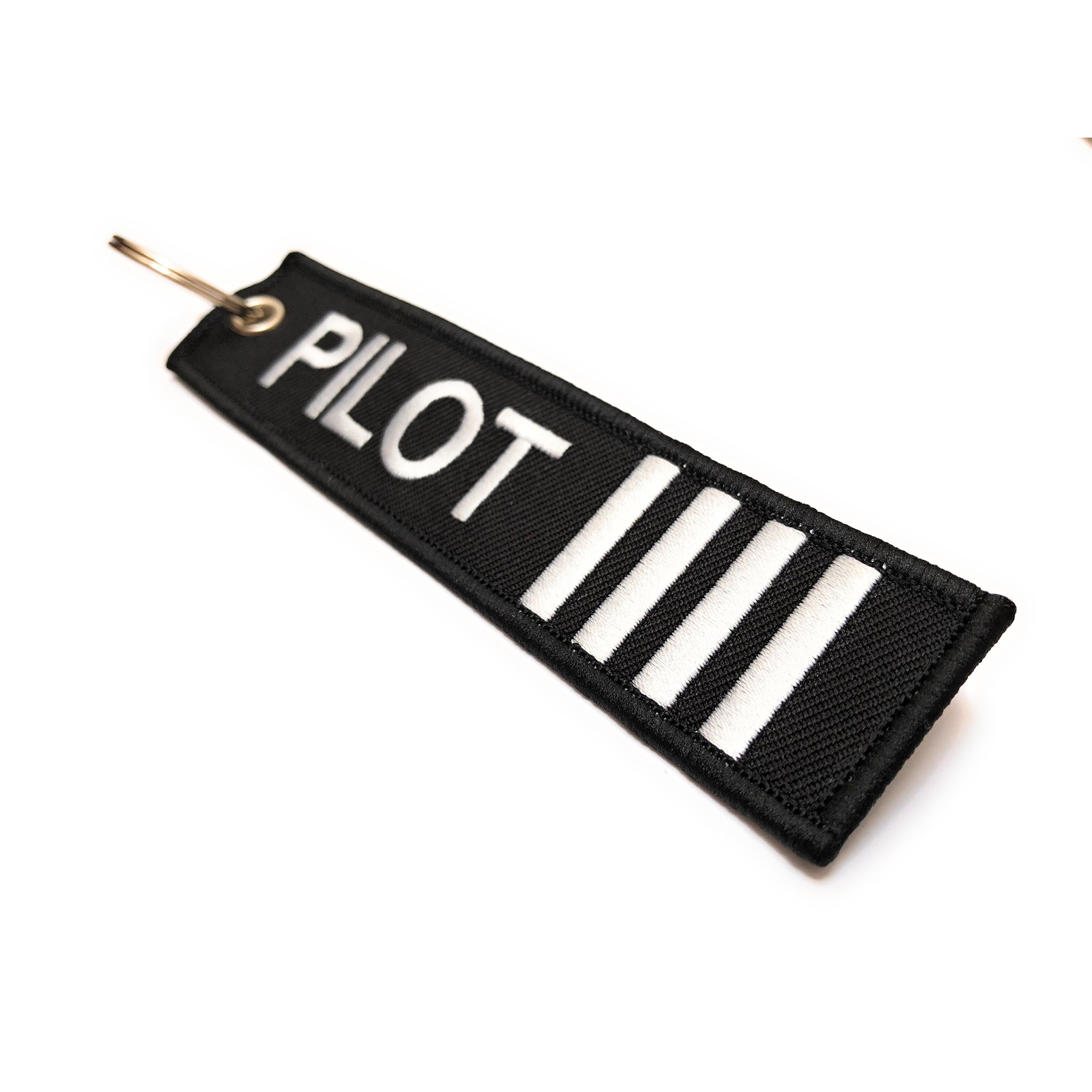 Pilot Keychain | Luggage Tag | 4 Silver Stripes | aviamart®