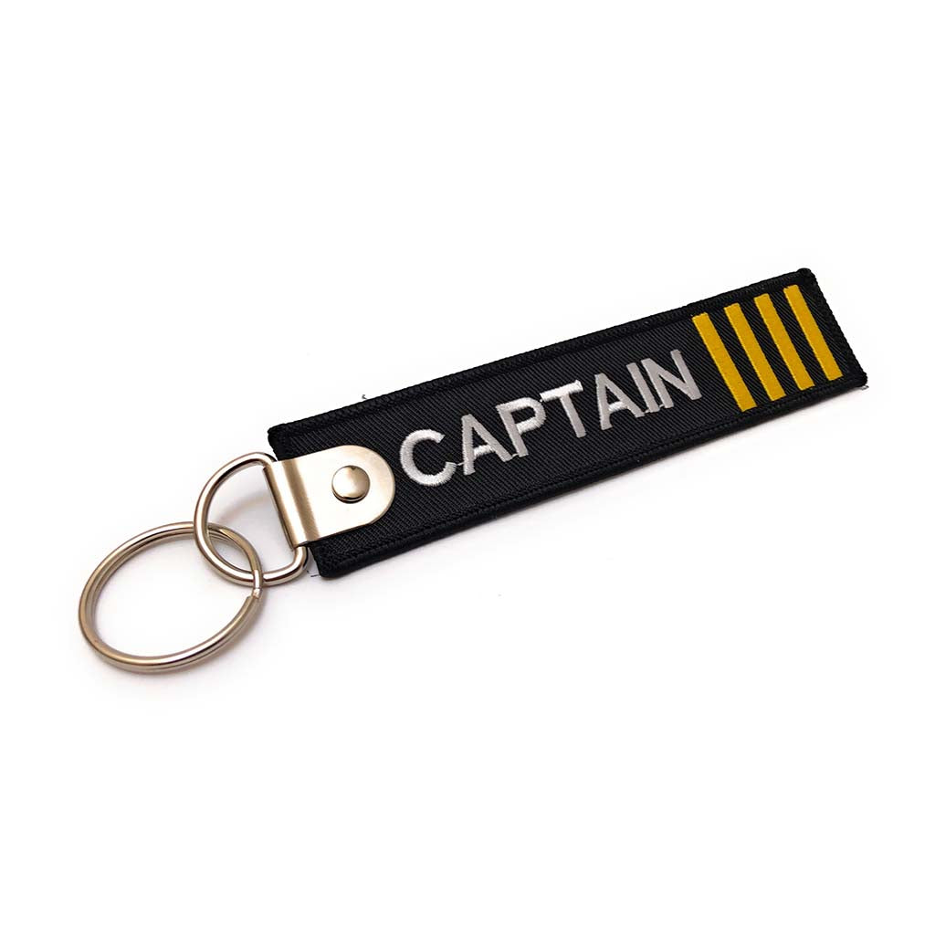Premium Embroidered Captain Luggage Tag - 4 Gold Stripes