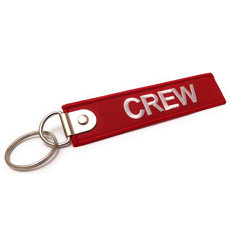 Premium Embroidered Crew Luggage Tag - Red / White