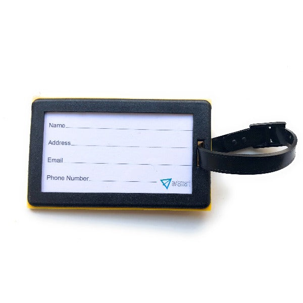 Runway Planes 2D Soft PVC Luggage Tag in Yellow / Black