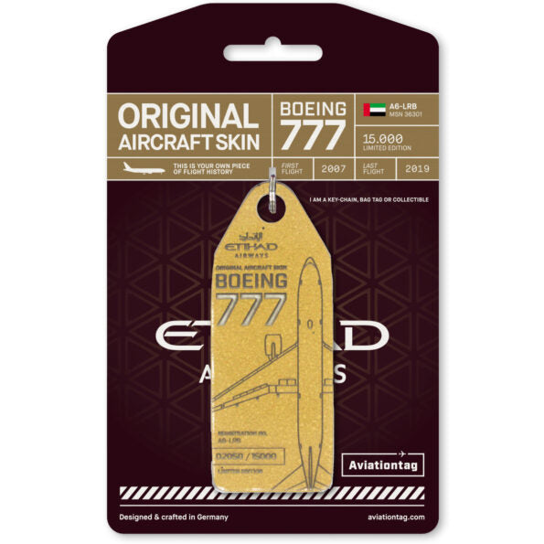 Aviationtag Etihad Airways B777 in Gold (A6-LRB) - Aviamart.com