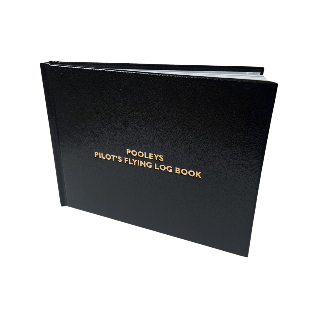 Private Pilot (PPL) Log Book with Black Leather Cover by Pooleys