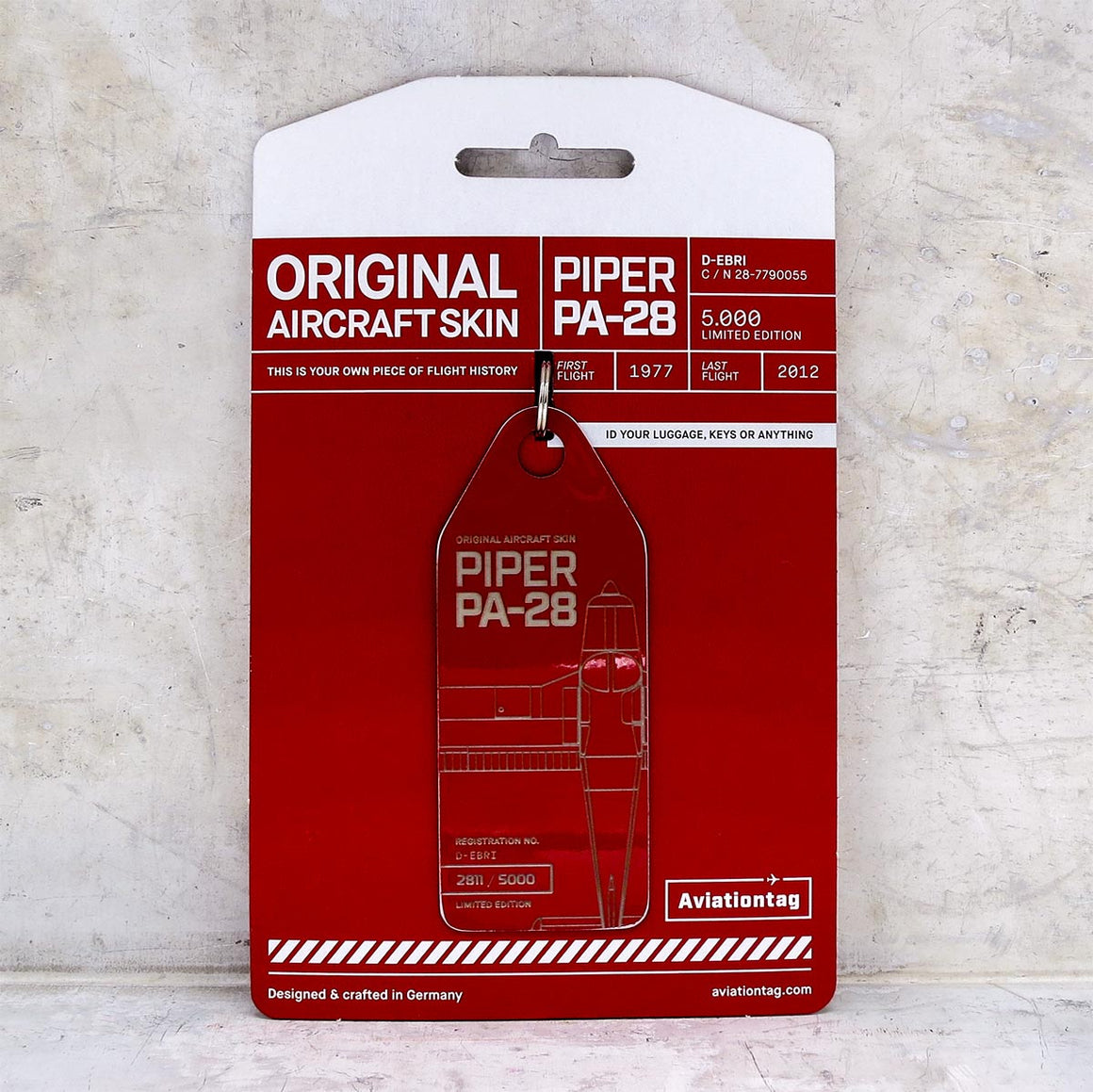 Aviationtag Piper PA28 Red Aircraft Skin Tag (D-EBRI)